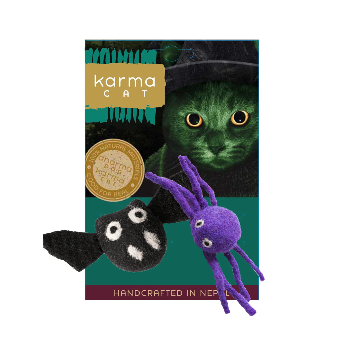 DHARMA DOG KARMA CAT 2 Pack Wool Felt Bat & Spider – Wags Whiskers ...
